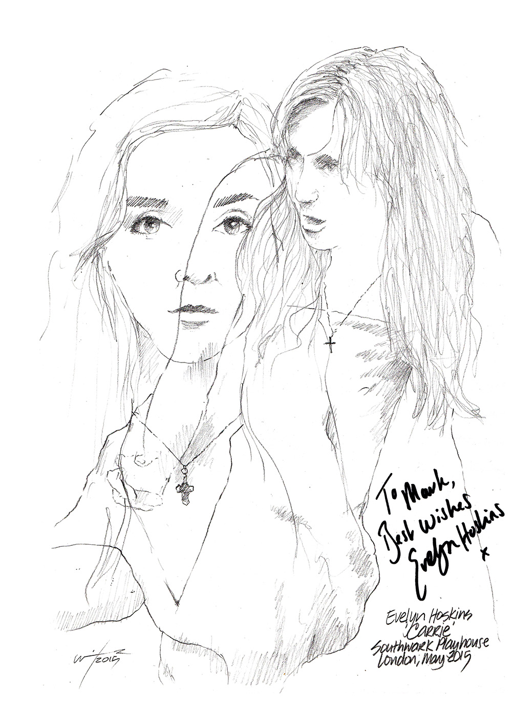 Drawing: Evelyn Hoskins in Carrie the Musical | ChicanePictures