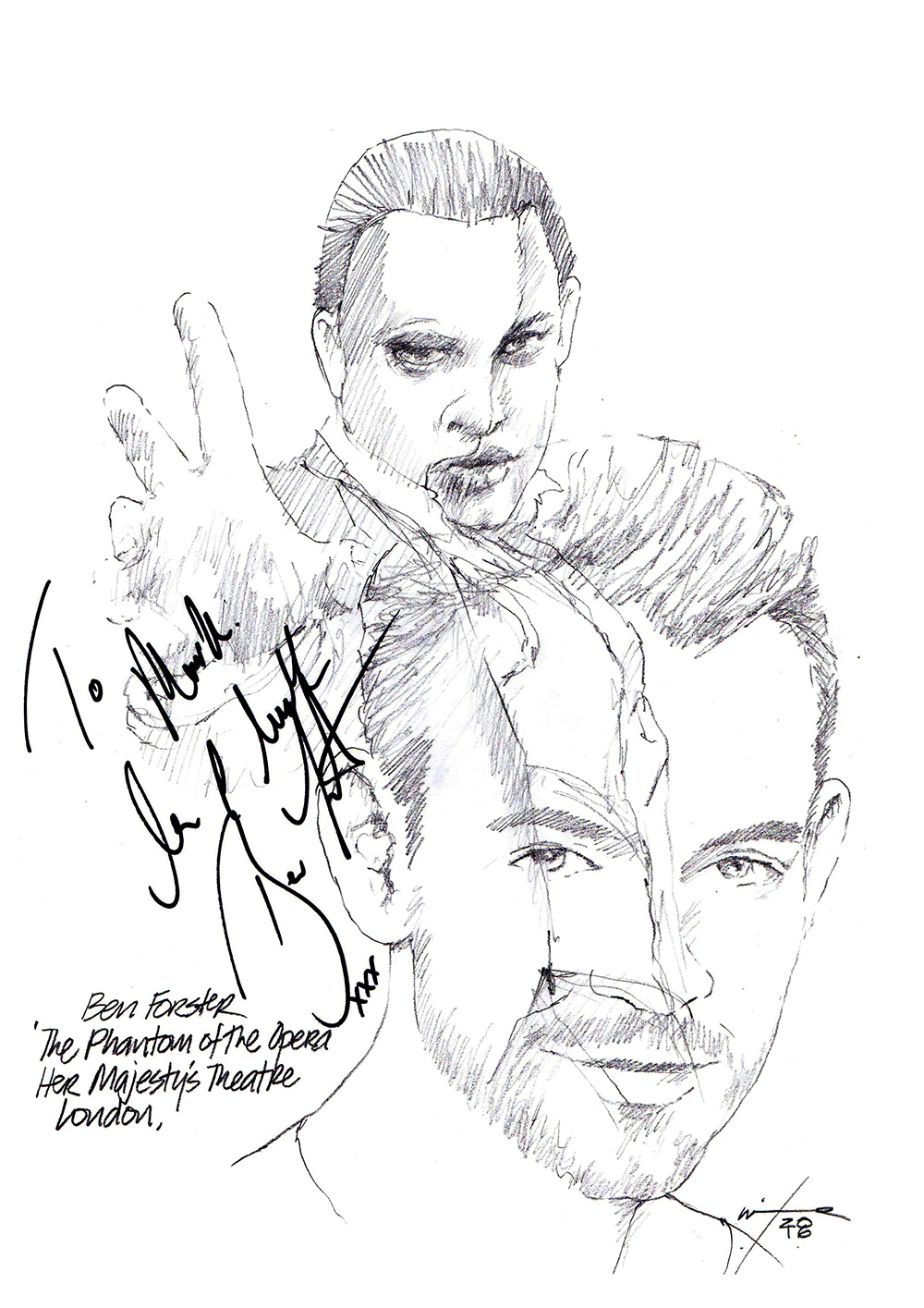 Drawing: Ben Forster in The Phantom of the Opera | ChicanePictures
