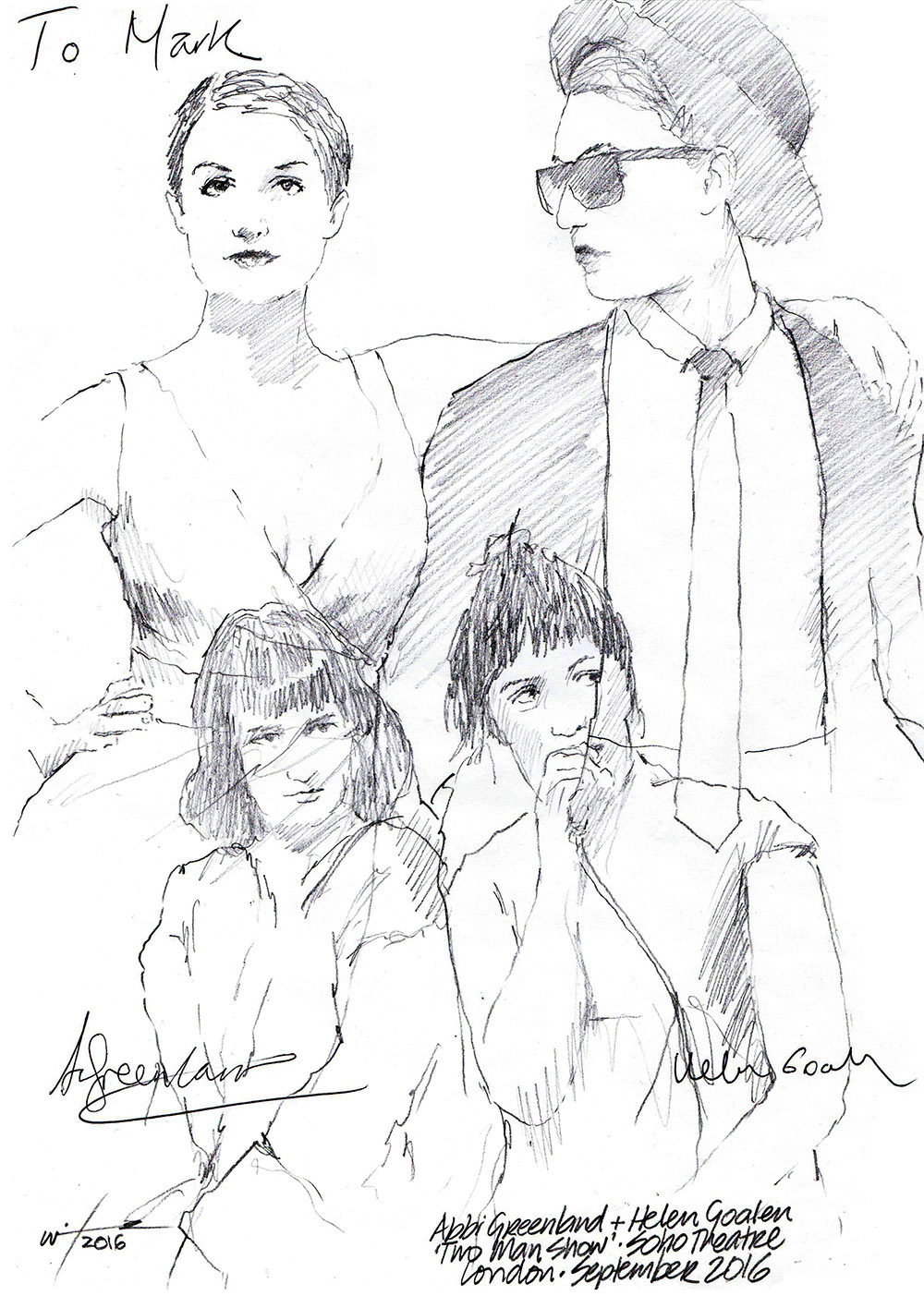 Drawing: Abbi Greenland and Helen Goalen in Two Man Show | ChicanePictures