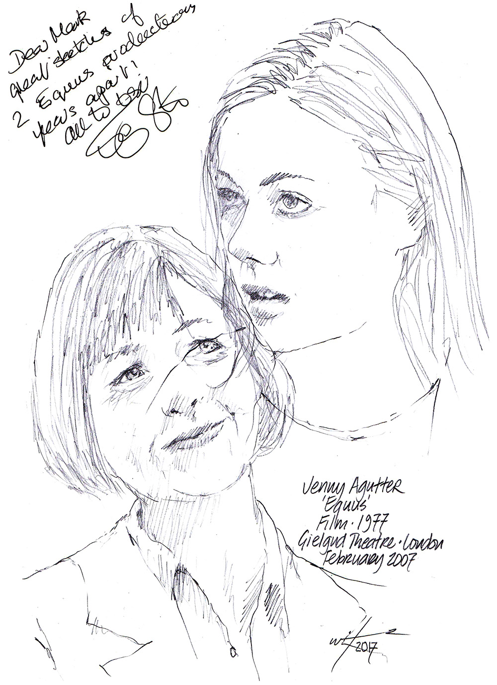 Drawing: Jenny Agutter in Equus | ChicanePictures