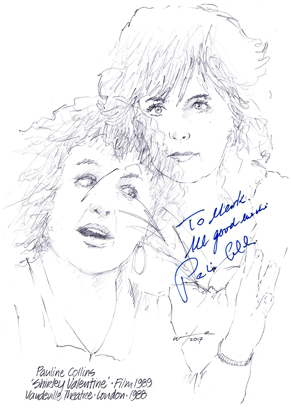 Drawing: Pauline Collins in Shirley Valentine | ChicanePictures