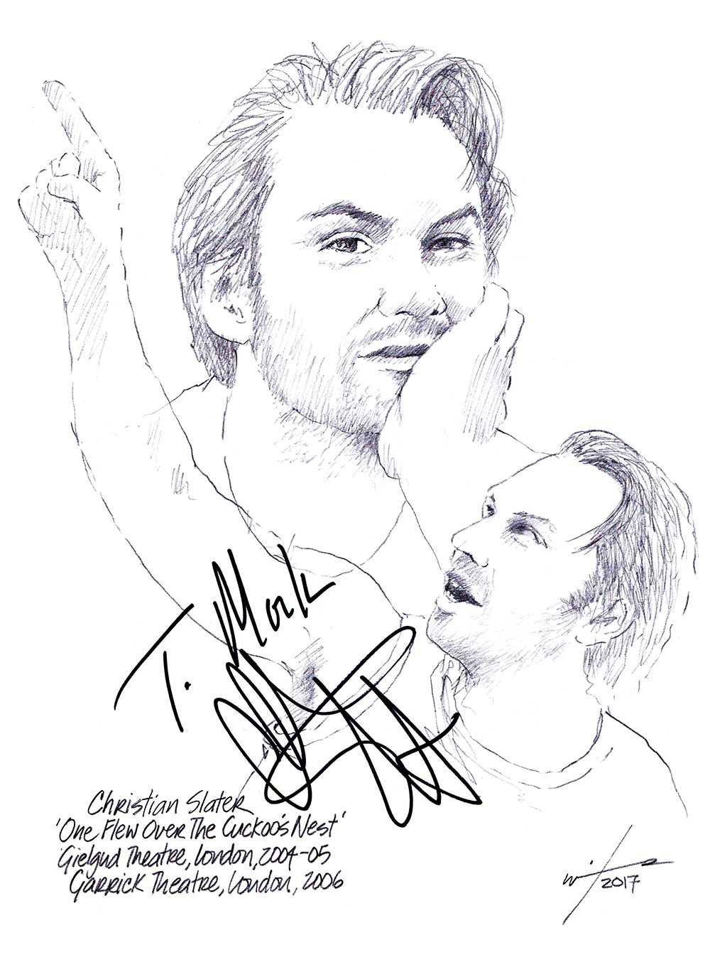Drawing: Christian Slater in One Flew Over The Cuckoo’s Nest ...