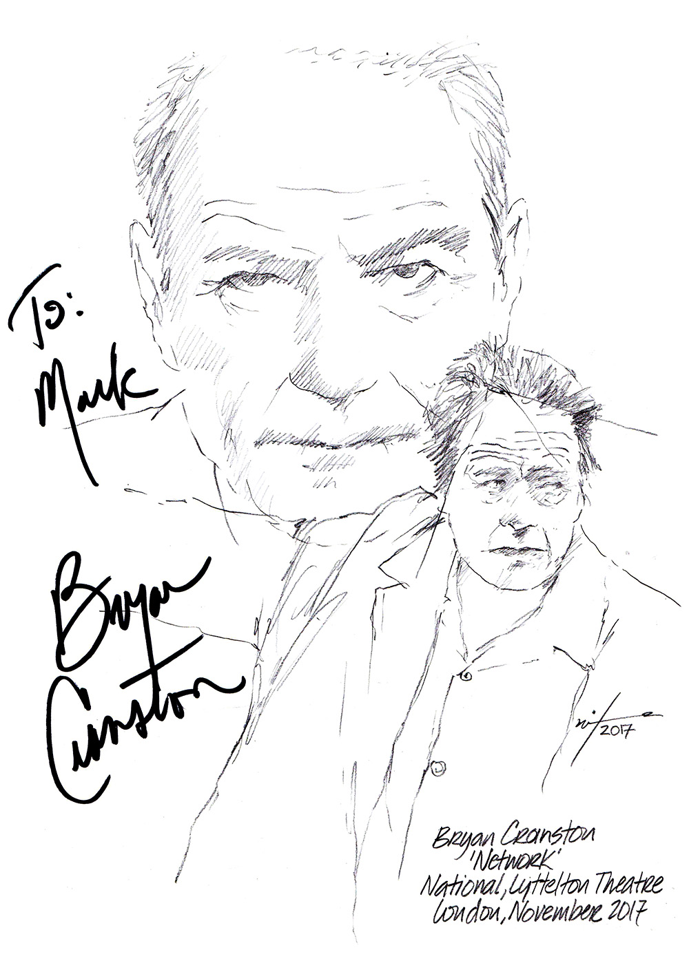 Drawing: Bryan Cranston in Network | ChicanePictures